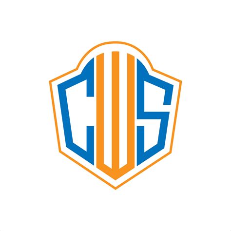 Cws Abstract Monogram Shield Logo Design On White Background Cws