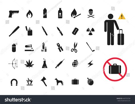 dangerous prohibited item not allowed on 스톡 벡터 사용료 없음 645725734