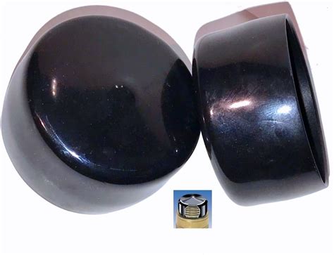 Pack Of 4 Sbds 2 Inch Round Black Vinyl End Caps Flexible Push On
