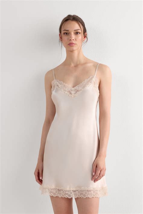 Silk Slip With Lace Insert Detail Intimissimi