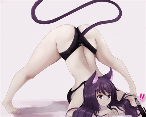 Rule 34 1girls 3 Artemitzuki Artist Ass Up Black Bra Black Panties Bra Cat Ears Cat