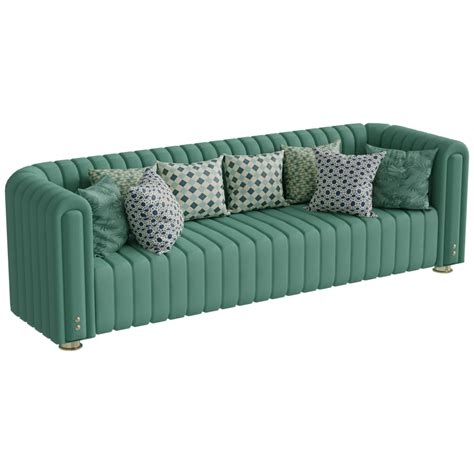 3 Seater Upholstered Sofa 3d Model A23d