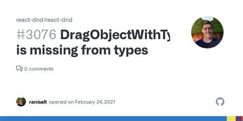 DragObjectWithType Is Missing From Types Issue React Dnd