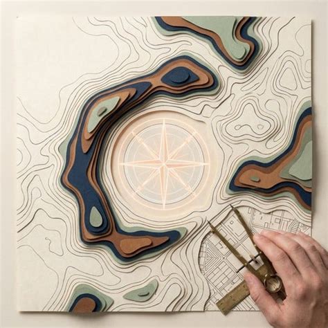 Free Layered Map Abstract Image Topographic Contour Compass