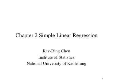 Chapter Simple Linear Regression Presentation Free To Download