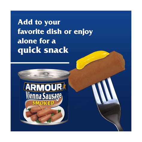 Buy Armour Star Vienna Sausage Smoked 7g Protein Per Serving Canned