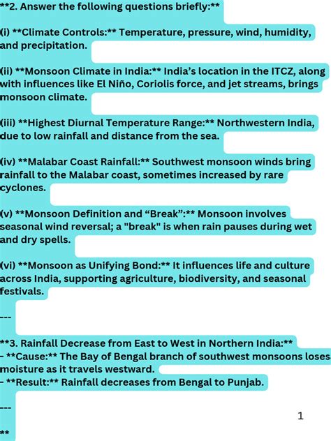 Ch4 Geo Class 9 Pdf Monsoon Rain