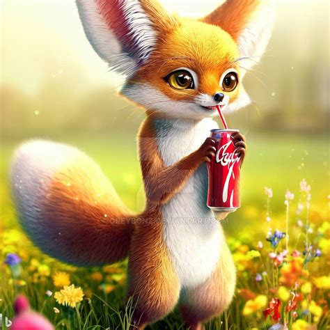 Anthro Fennec Drinking Soda Ai Image By Greybonz On Deviantart