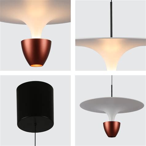 Cobalt Blue Tomato Red And Black Led Pendant Light 8w With Dual Lighting