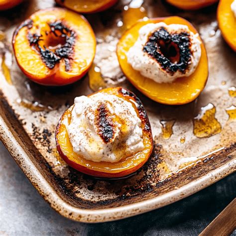 Juicy Grilled Peaches With Cinnamon Honey Ricotta Recipe The Pass And