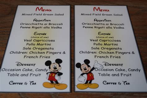 Mickey Mouse Theme Menu Customizable Sold In Lots Of 10