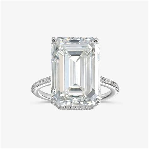 Dazzle Jewelry Stunning 25 Ct Emerald Cut Moissanite Engagement Ring
