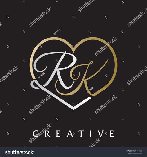Rk Love Logo Design Vector Icon Stock Vector Royalty Free 1641401893