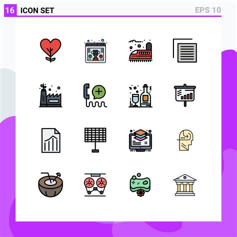 16 Universal Flat Color Filled Line Signs Symbols Of Eco Manufacturing User Browser File