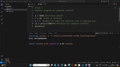 Task 5 Programs On Compound Interest And Simple Interest Kiran Sagar