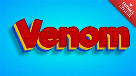 Venom Red Bricks 3d Text Effect Generator