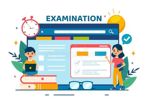 Examination Paper Vector Illustration With Online Exam Form Papers