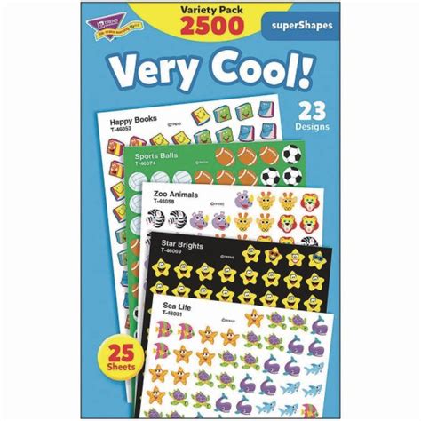 Very Cool Sticker Shapes Variety Pack Assorted Stickers For Crafts