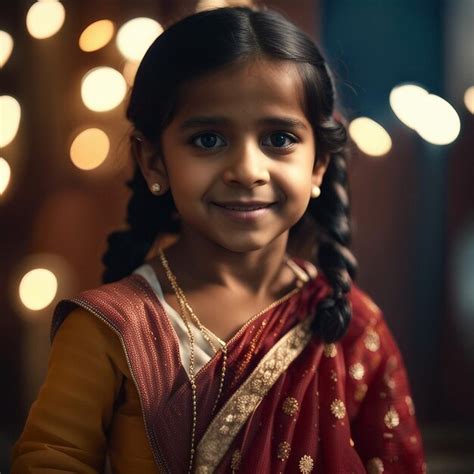 Premium Ai Image A South Indian Small Girl