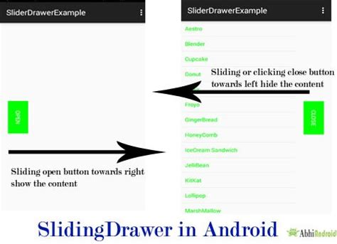 Sliding Drawer Tutorial With Example In Android Studio Abhi Android