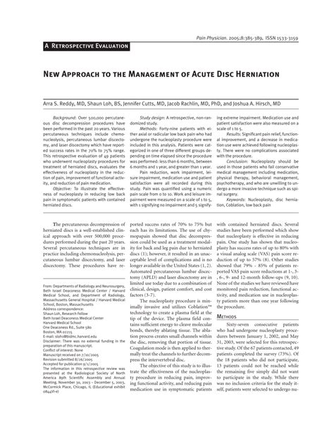 Pdf New Approach To The Management Of Acute Disc Herniation
