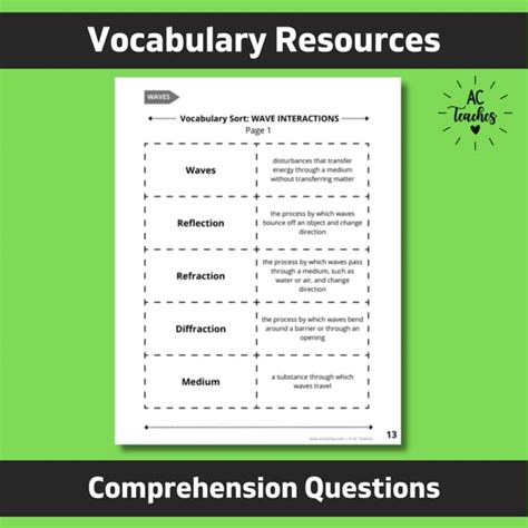 Wave Interactions Differentiated Informational Text Passages And More