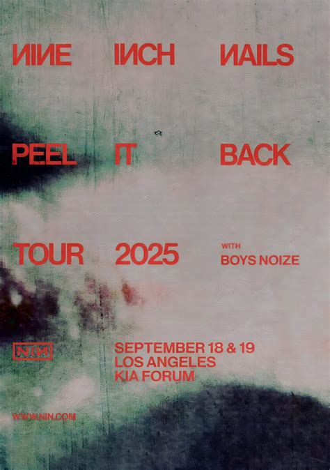 Nine Inch Nails Peel It Back 2025 Tour Los Angeles Kia Forum Poster