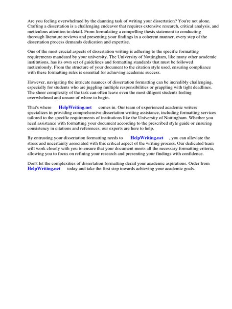 University Of Nottingham Dissertation Format Pdf Thesis Essays