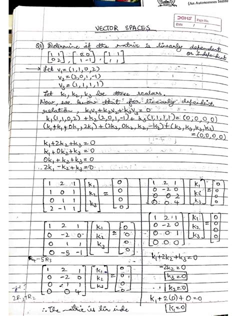 Vector Spaces Solution Pdf