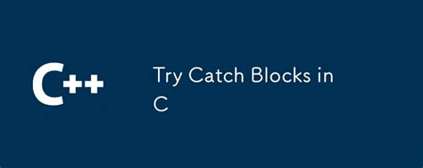 Try Catch Blocks In C C Php Cn