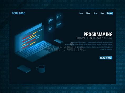 Isometric Developing Programming And Coding Technologies Can Use For Web Banner Or Infographics