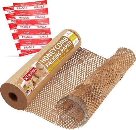 Xfasten Honeycomb Packing Paper 12 X 66 Reusable Cushion Kraft