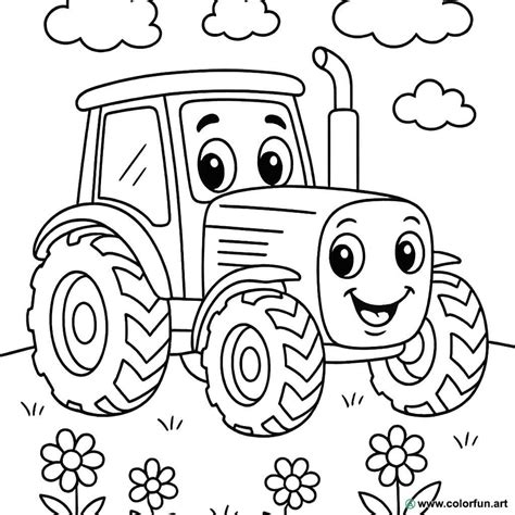 Cute Tractor Coloring Page Download Or Print For Free