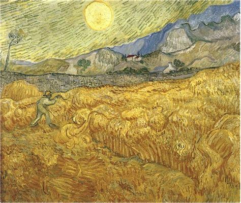 Wheat Field Behind Saint Paul Hospital With A Reaper By Van Gogh 741