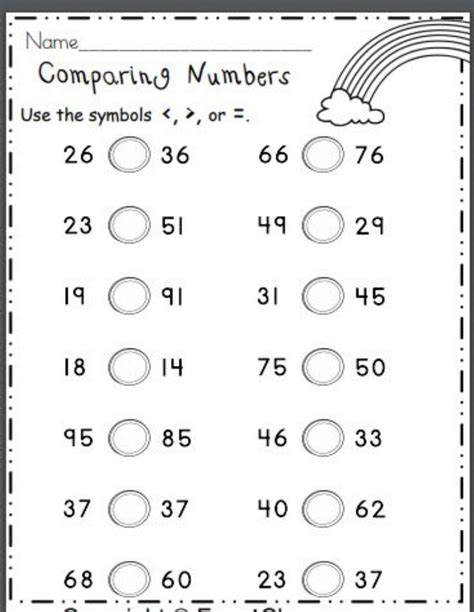 Printable Comparing Numbers Worksheets Preschool Coloring Printables