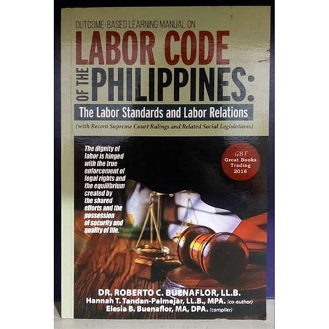 Labor Code Of The Philippines The Labor Standards And Labor Relations