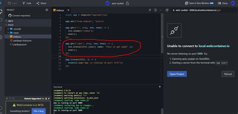BUG Reload After Changing Code Doesn T Work Issue Stackblitz Webcontainer Core GitHub