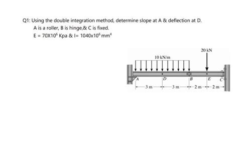 Solved Q1 Using The Double Integration Method Determine