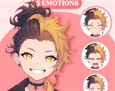 Cute Pngtuber Model Anime Boy Pngtuber Premade Model Veadotube