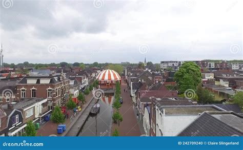 Aerial View On The Center Of Drachten Stock Footage Video Of Historic