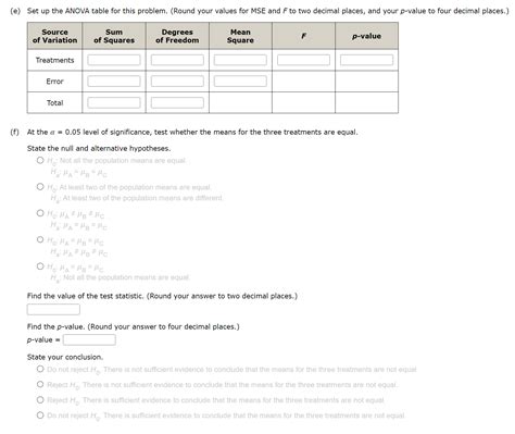 Solved The Following Data Are From A Completely Randomized Chegg