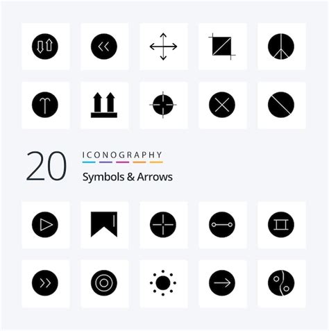 Premium Vector | 20 Symbols Arrows Solid Glyph icon Pack like symbols sign circle commitment ...