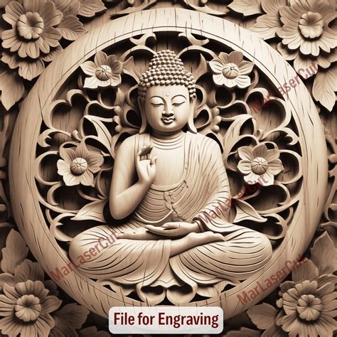 Laser Engraving Digital File Buddha Engraving Image Png 3d Illusion For