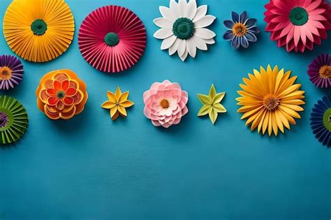 Premium Photo A Collection Of Paper Flowers From The Collection Of