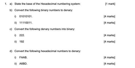 Solved Mark A State The Base Of The Hexadecimal Chegg Com