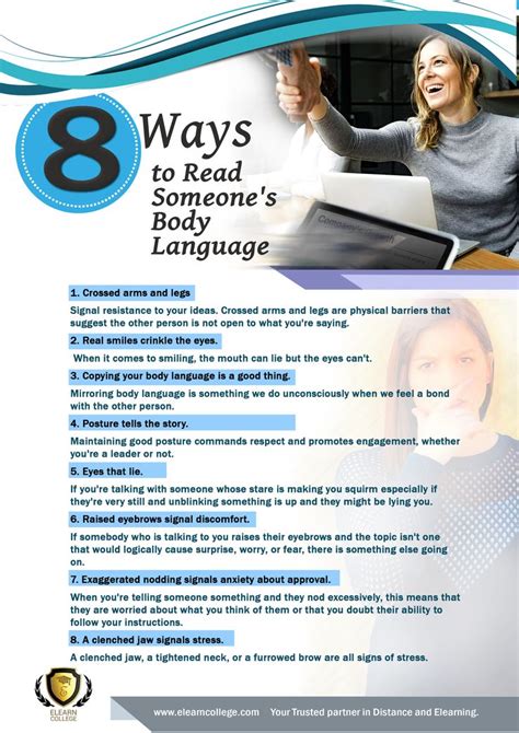 Tips To Read Body Language Elearn College Body Language Language Life Skills