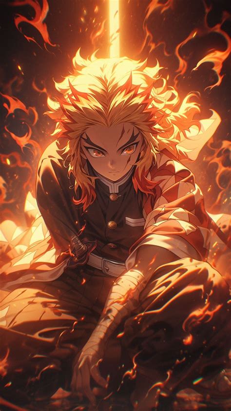 Kyōjurō Rengoku 4k Wallpaper Fiery Demon Slayer Art Anime Demon