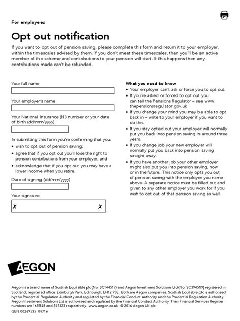 Pension Opt Out Notification Form Pdf