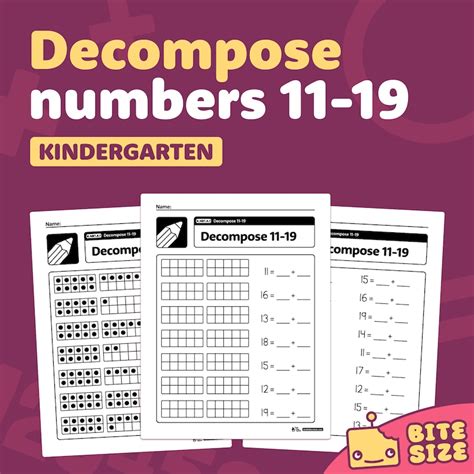 Decompose Numbers 11 19 Worksheets Kindergarten Math Centers Composing Teen Numbers Review