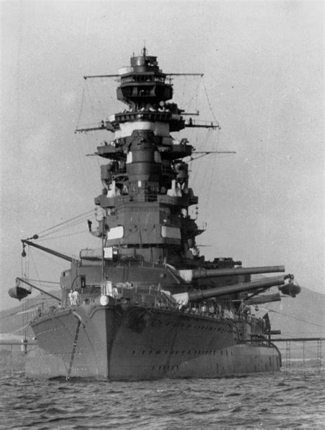 Ijn Nagato Class Dreadnought Battleship Mutsu At Kagoshima In 1941